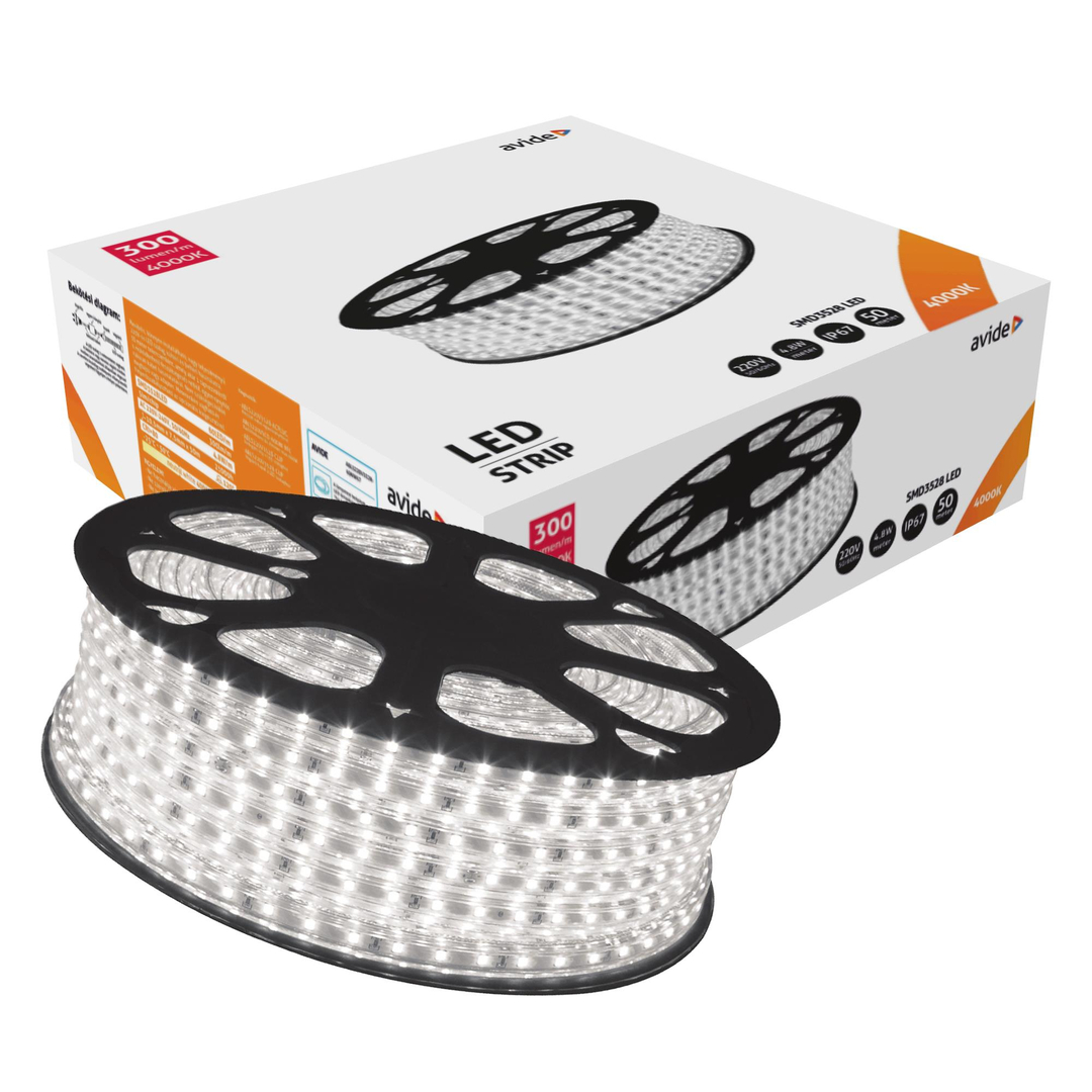 LED välisriba Avide, 220V, 4000K, IP67, 50m цена от 89.90 € | Hind.ee
