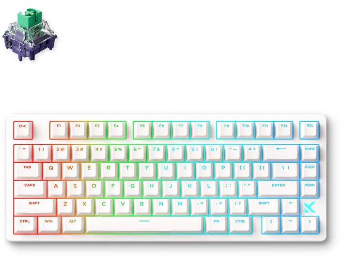 MCHOSE Jet 75 juhtmega klaviatuur, Kailh Magnetic God Switch, US, valge ...