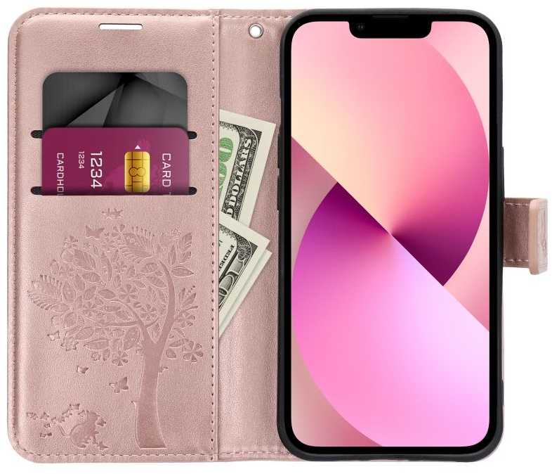 Telefoniümbris Mezzo Book, Samsung Galaxy A54 5G, mandala roosa kuldne ...