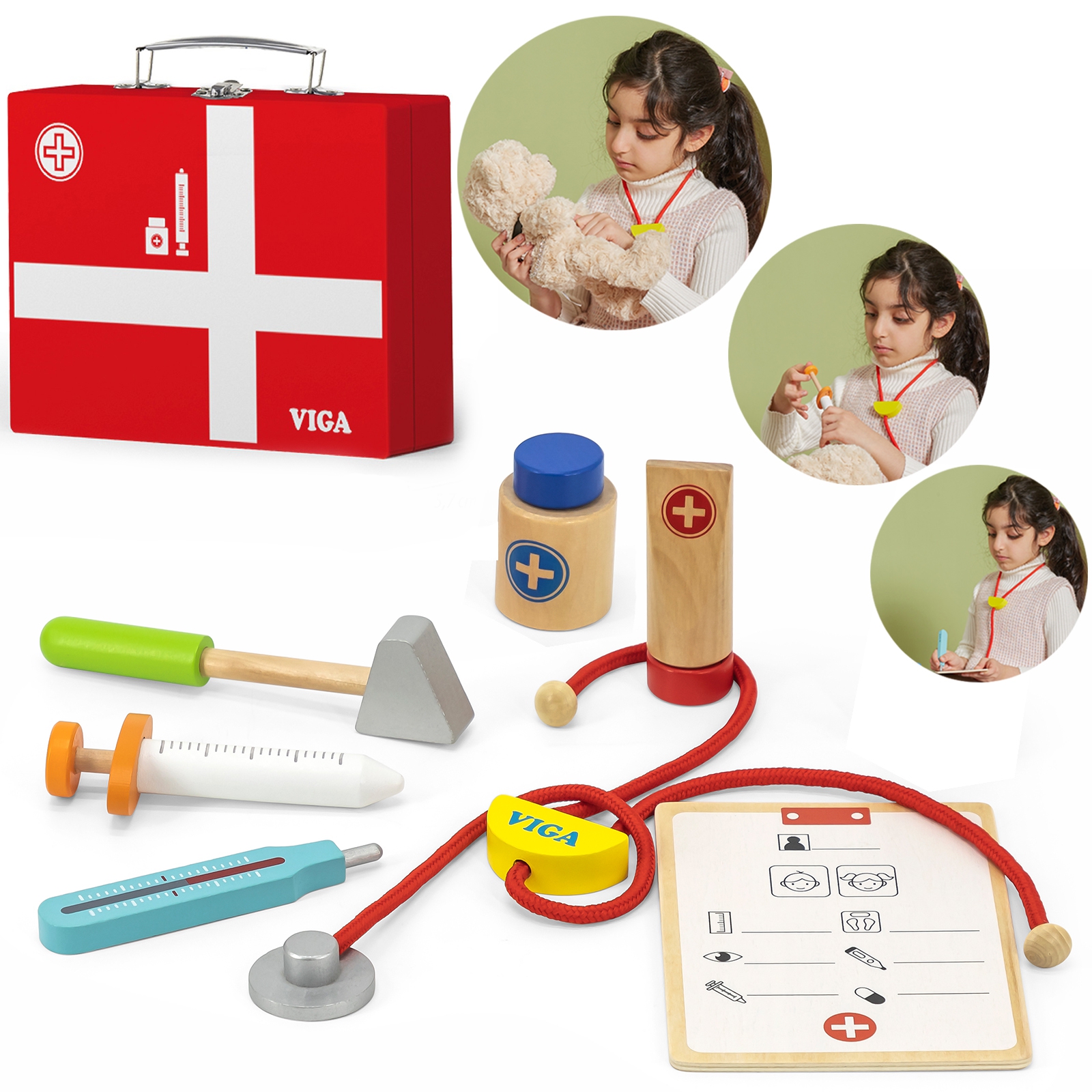 Puidust arsti komplekt Viga Medical Kit 50530, mitmevärviline hind ...