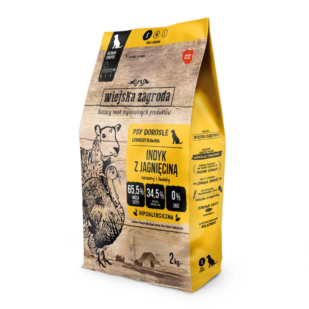 Kuivtoit koertele Wiejska Zagroda kalkuniga ja lambalihaga, 2 kg hind ...