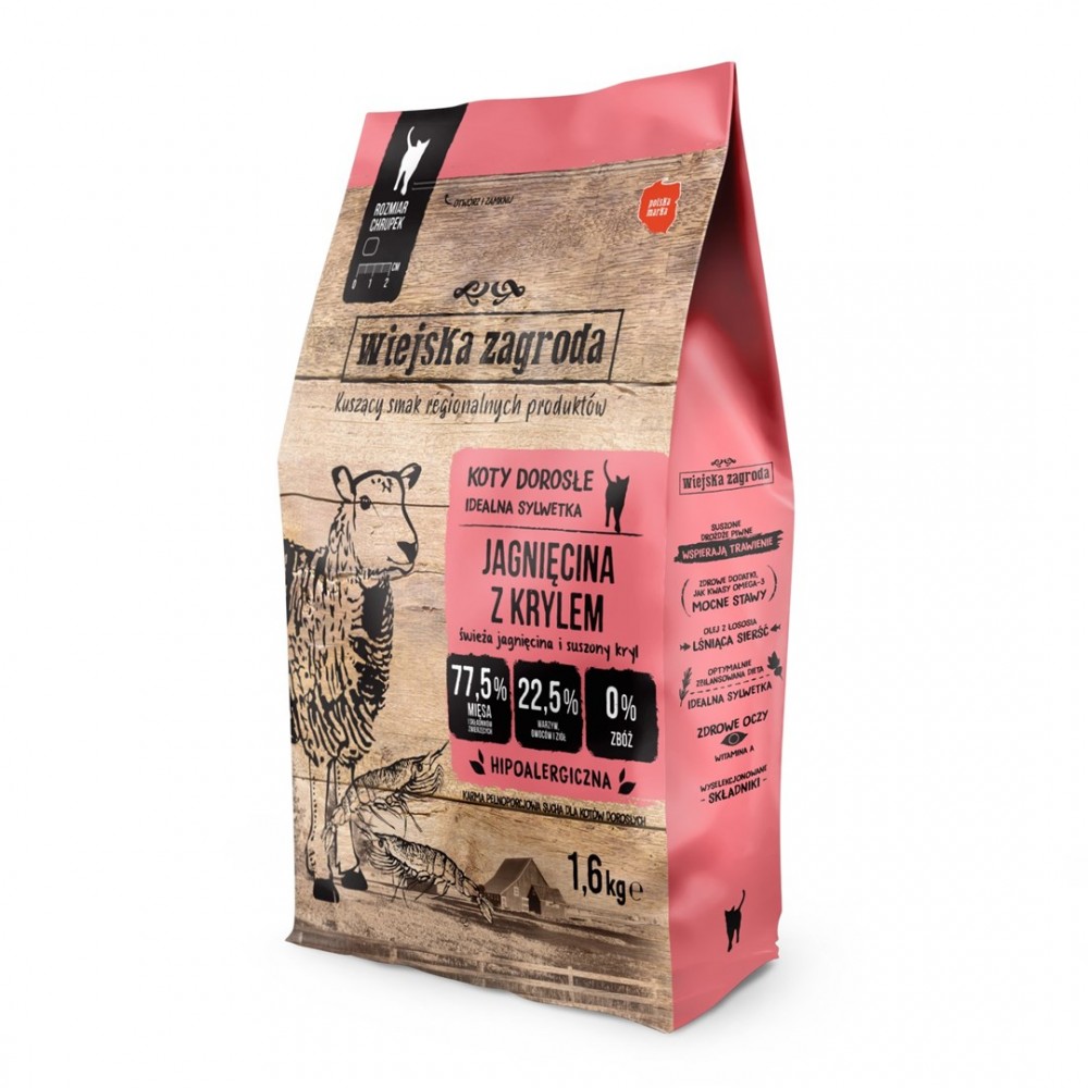 Kuivtoit kassidele Wiejska Zagroda lambaliha ja krilliga, 400 g hind ...