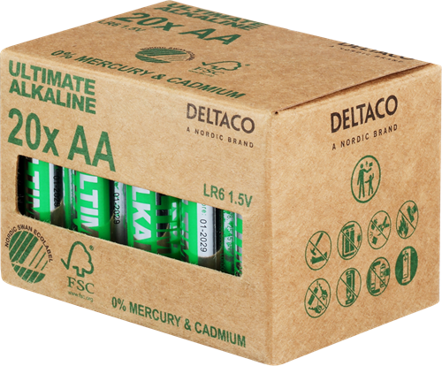 Patareid Deltaco Ultimate Alkaline AA, 1.5V, 20 tk hind | Hind.ee