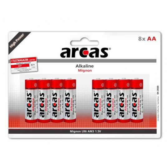 Patareid Arcas AA/LR6, leelispatarei, 8 tk hind | Hind.ee