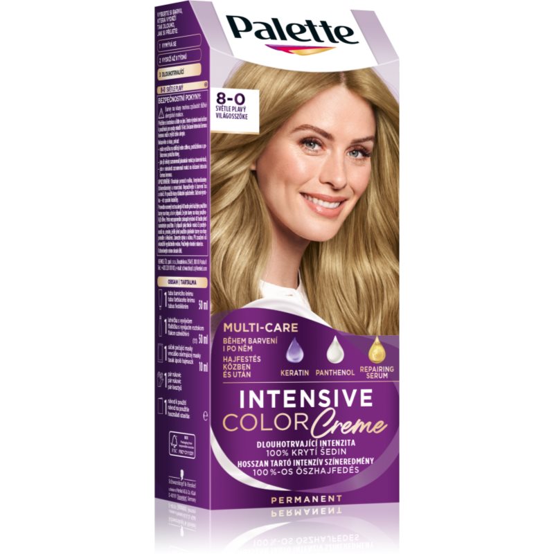 Püsiv juuksevärv Schwarzkopf Palette Intensive Color Creme 8-0 N7 Light ...